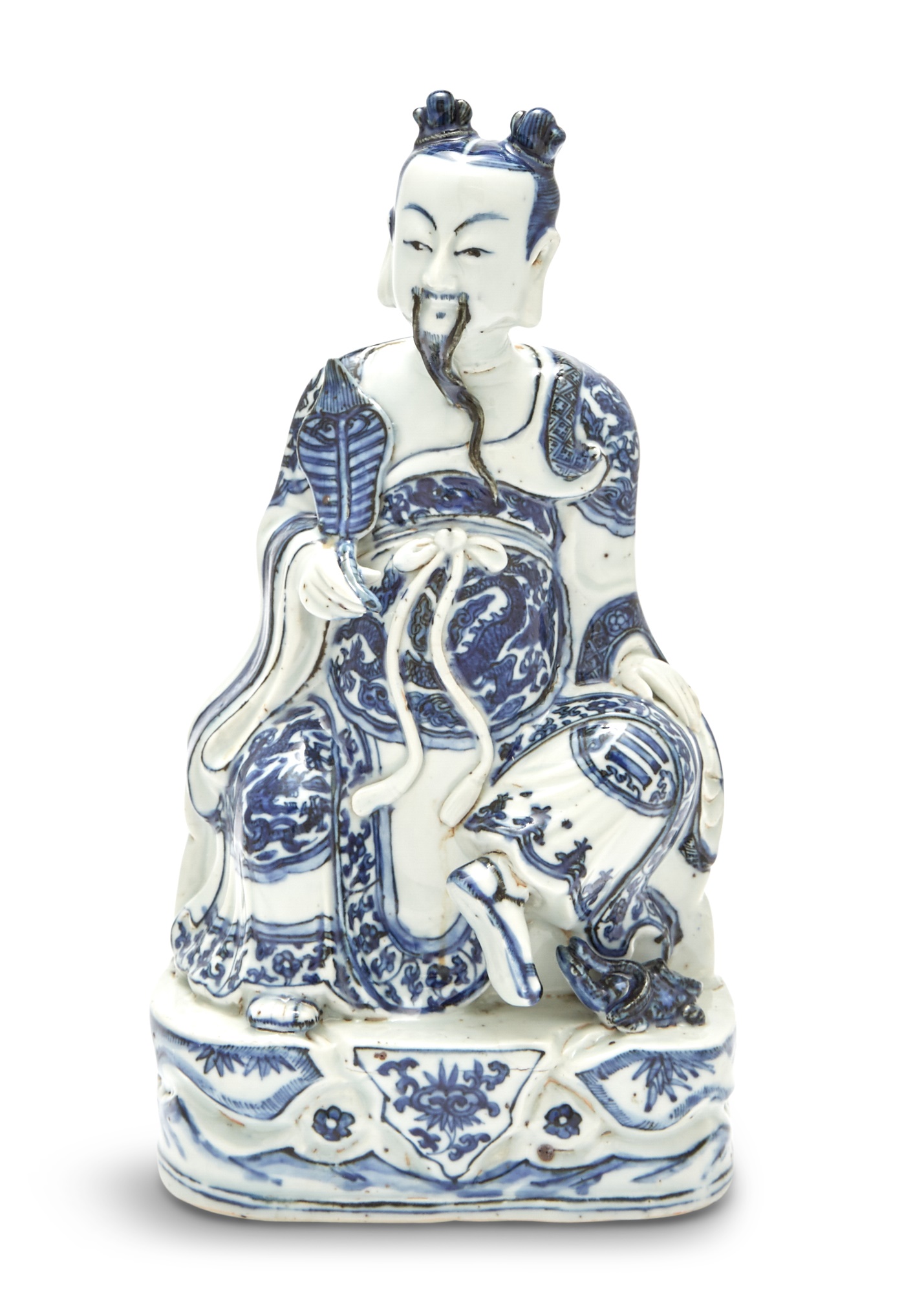 Lot 363 - A Chinese Blue and White Porcelain Figure of